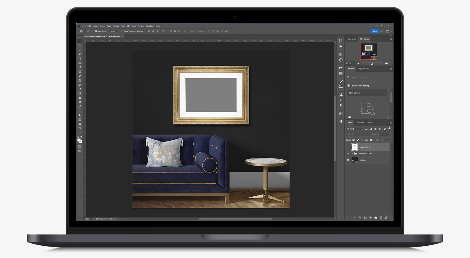 Luxe Framed Print Versailles Gold